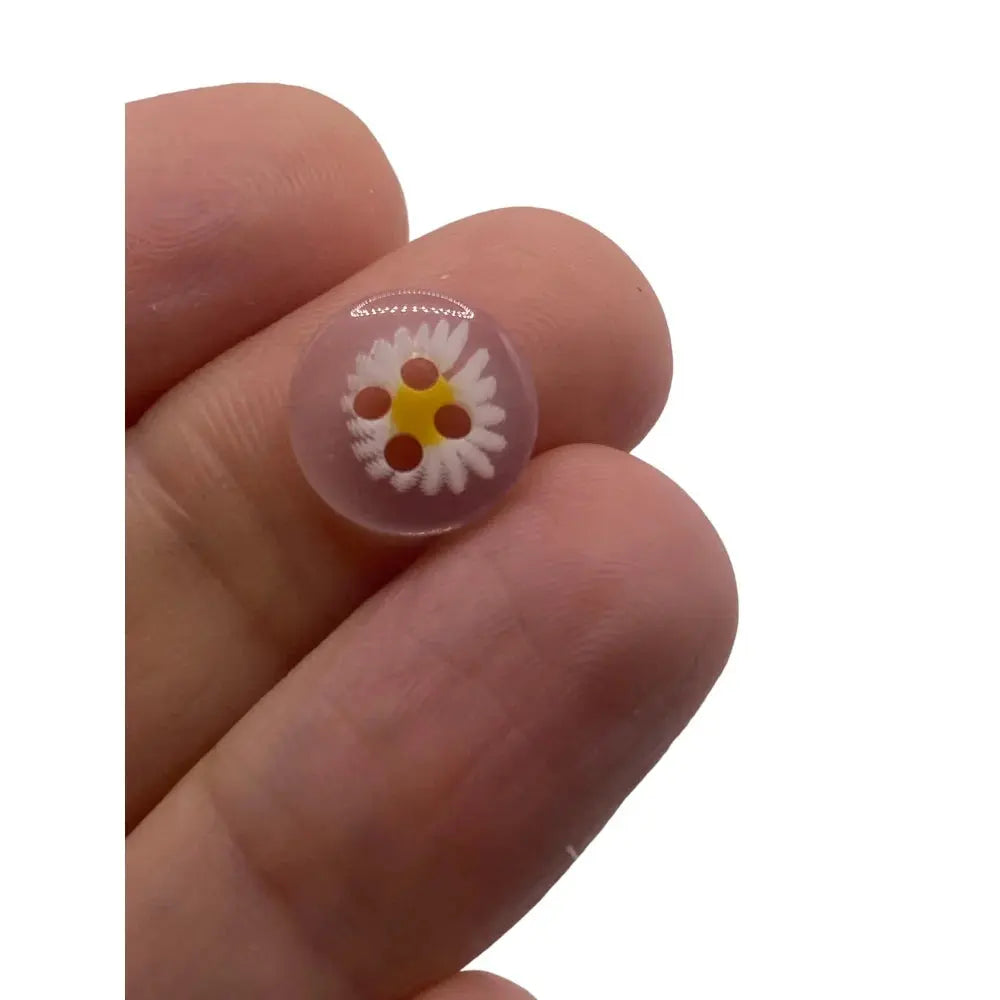 Clear Resin Buttons - KnitForLess Daisy Flower 11.5mm Pack